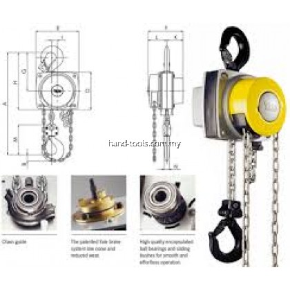 YALELIFT YL10000 10 TON 360 DEGREE MANUAL CHAIN HOIST