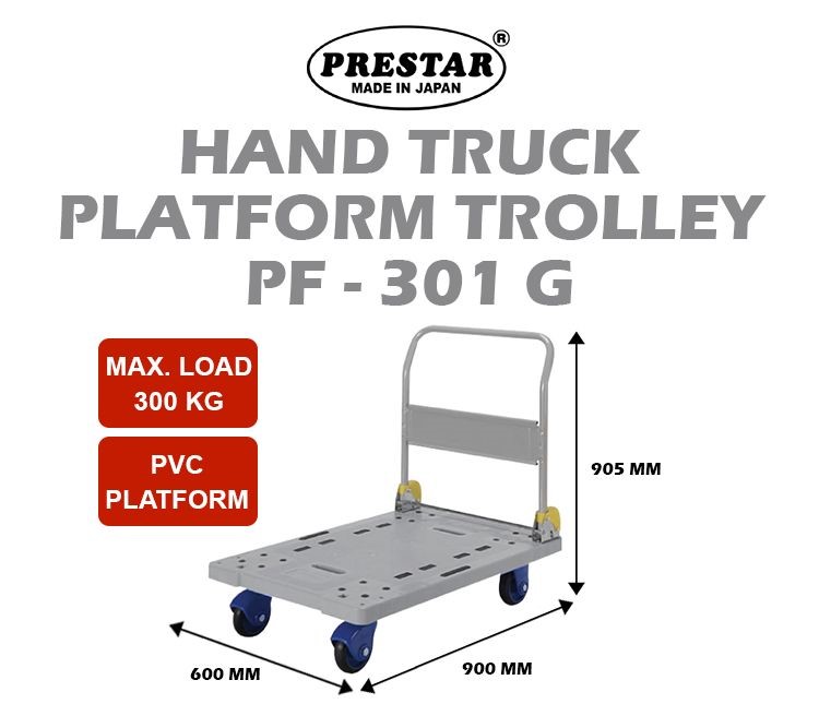 PRESTAR PF-301G HAND TRUCK PVC PLATFORM TROLLEY PF-301G