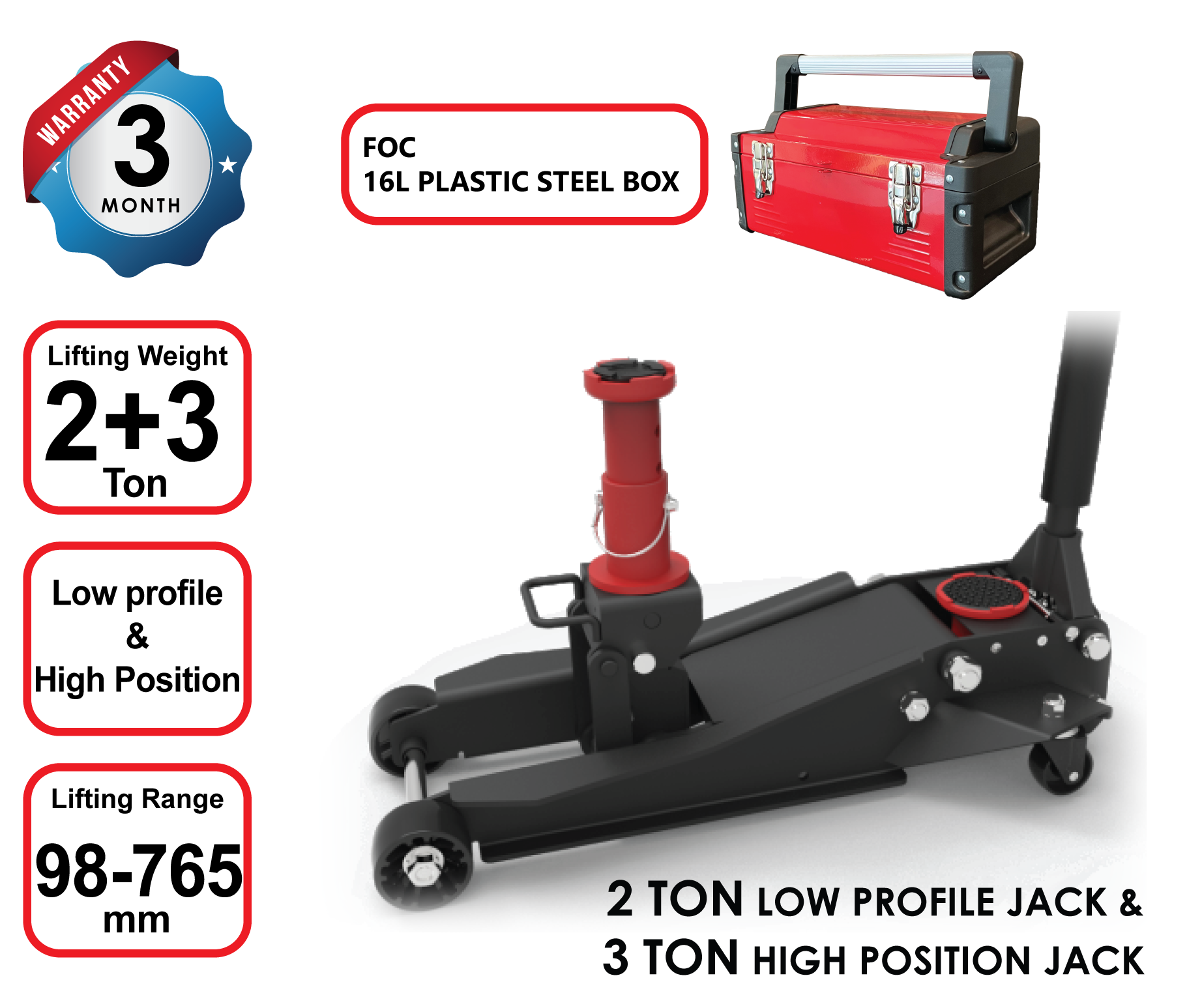 BIGRED BRHB8IN1J 8 IN 1 PROFESSIONAL SUPER DUTY HYBRID LIFT GARAGE JACK ...