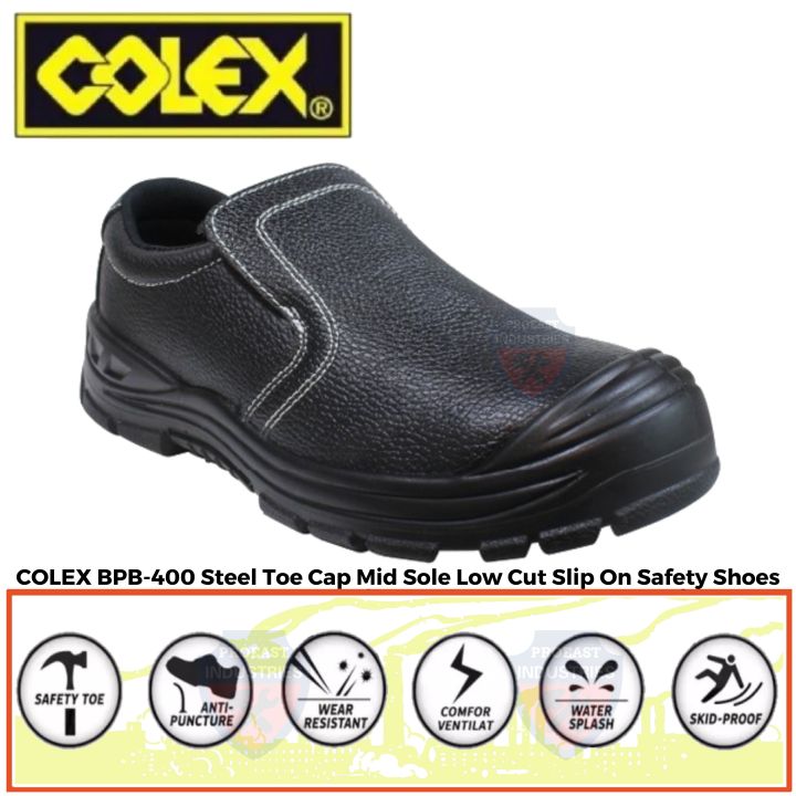 COLEX BPB-400 Steel Toe Cap Mid Sole Low Cut Slip On Safety Shoes Kasut ...
